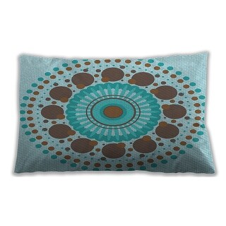 Ahgly Company Patterned Indoor-Outdoor Tron Blue Lumbar Throw Pillow ...
