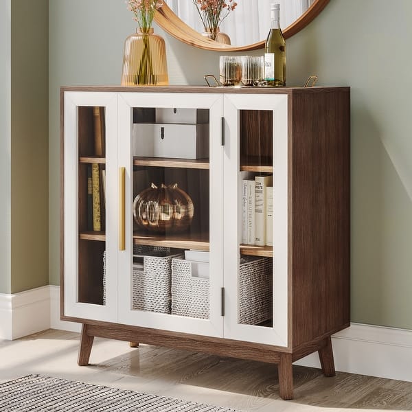 BELLEZE Troy Curio Cabinet with Glass Door & Adjustable Shelves - Bed ...