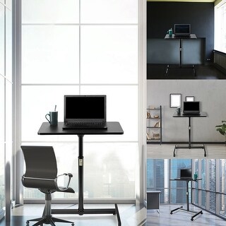 Black Ergonomic Design Workstation Laptop Desk - Bed Bath & Beyond ...