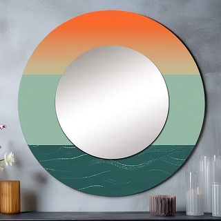 Designart "Minimalism Solidate Landscape VI" Minimalism Large Round ...