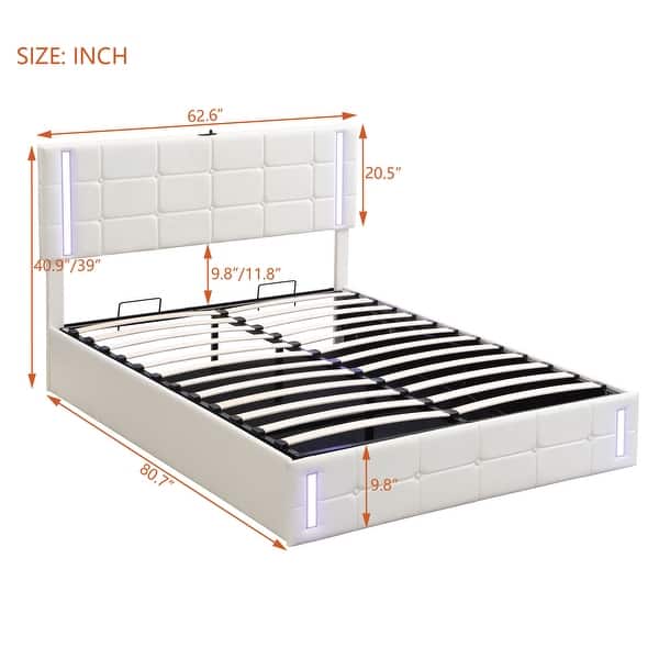 Storage Bed Slat Support Upholstered Platform Bed Fishbone Slats Space ...