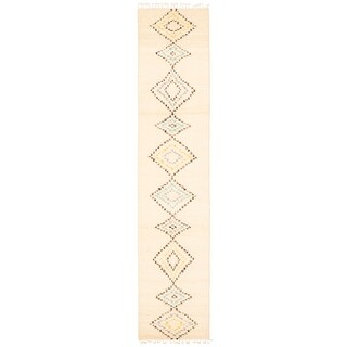 ECARPETGALLERY Hand-knotted Pak Finest Marrakesh Cream Wool Rug - 2'6 x ...