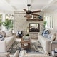 52" Farmhouse Driftwood Jute Wooden Beads Ceiling Fan with Remote - Bed ...