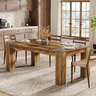 Rustic Farmhouse 63 Inches Dining Table for 4-6 People - Bed Bath ...