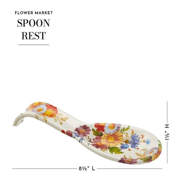 Flower Market Enamel Spoon Rest for Kitchen, Utensil Holder, Enamel ...