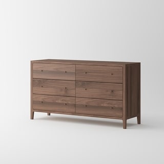 Isabella Mid Century 6 Drawer Dresser - Solid American Black Walnut ...
