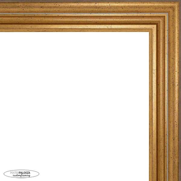 14x10 Traditional Gold Complete Wood Picture Frame with UV Acrylic ...