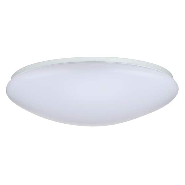 19 inch Flush Mounted LED Fixture CCT Selectable Round White Acrylic ...