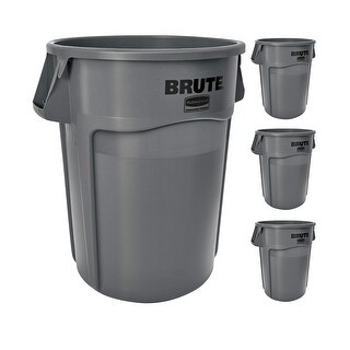 Heavy-Duty Trash/Garbage Can, 44-Gallon, Gray, Wastebasket for Home ...
