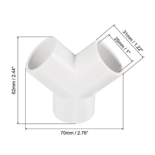 1" PVC Pipe Fittings 2pcs 3 Way Y Shape Water Joint Connector Adapters ...