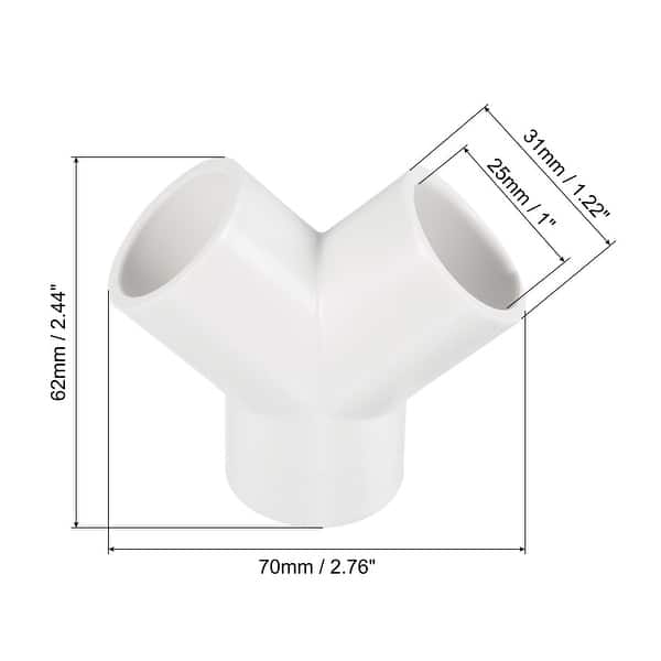 1" Pipe Fittings 3 Way Y Shape Water Joint Connectors Adapters - White ...