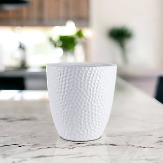 White Ceramic Dimple Pot - Bed Bath & Beyond - 39109876