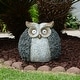 Alpine Corporation 13" Tall Outdoor Solar Powered Owl Yard Statue with ...