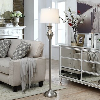 Crestview Collection Murray 60" Silver Metal Floor Lamp - 14x14x60.5 ...