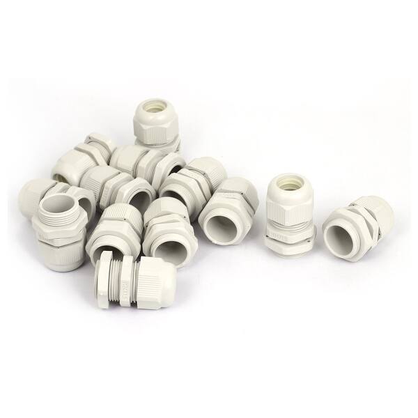 13 Pcs 24mm Thread Dia White Plastic Cable Connect Cord Glands ...
