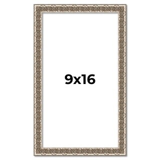 9x16 Frame Silver Versailles Ornate Solid Wood Picture Frame | 1 Inch ...