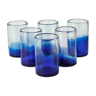 Novica Handmade Cobalt Cool Glass Tumblers (Set Of 6) - Bed Bath ...