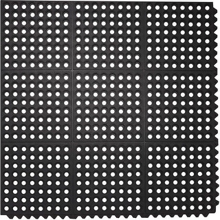 Interlocking Anti Fatigue Rubber Floor Mat, 4 pack, 36 In. x 36 In ...