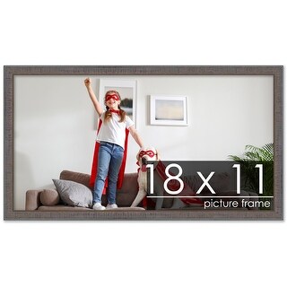 18x11 Distressed/Aged Complete Wood Picture Frame with UV Acrylic, Foam ...