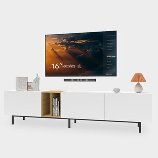 Wireless Charging TV Stand for 80 Inch TV, Entertainment Center with ...