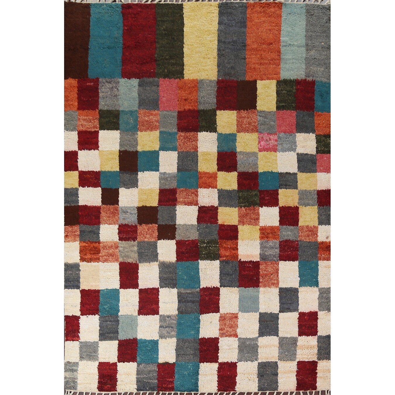 Wool checkered Moroccan area rug! Floor & Rugs Home & Living etna.com.pe