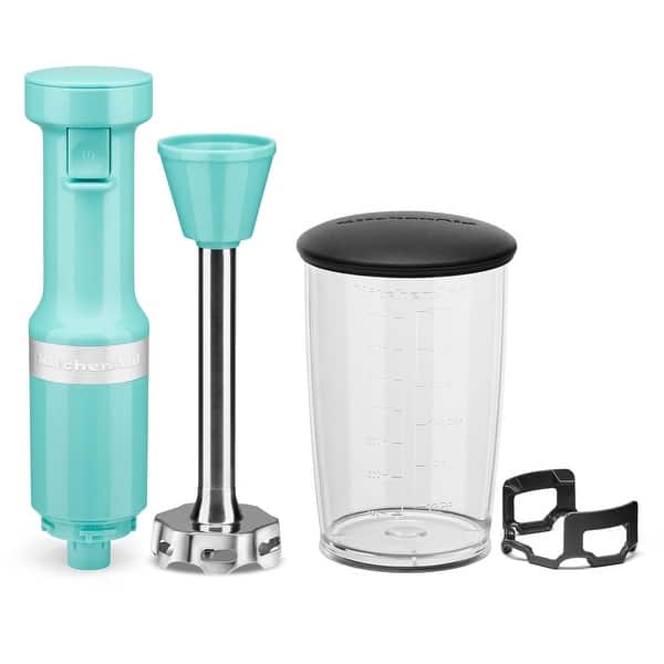 KitchenAid Corded Variable-Speed Immersion Blender in Aqua Sky with ...
