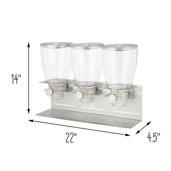 Honey-Can-Do 52.5 Oz Silver Triple Dry Food Dispenser - Bed Bath ...