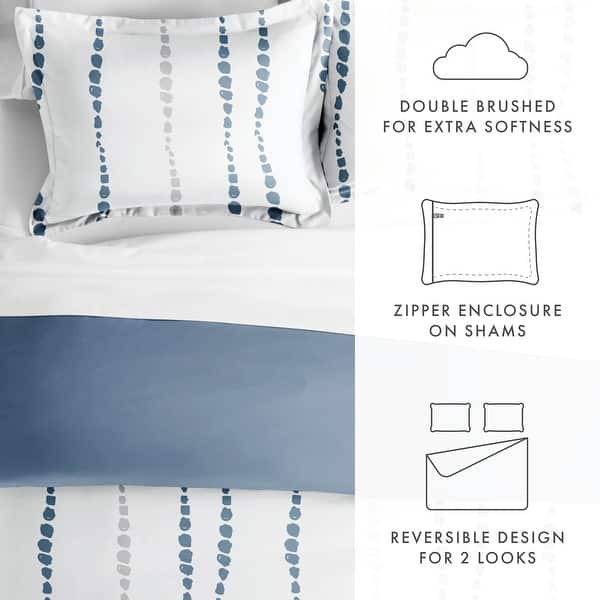 Becky Cameron Urban Vibe Oversized 3 Piece Reversible Duvet Cover Set ...