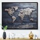 Designart "Rustic Routes World Map I" World Map Framed Wall Art Living ...