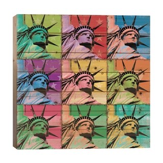 Pop Liberty Print On Wood by Ben Richard - Multi-Color - Bed Bath ...