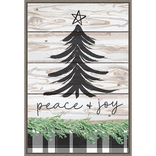 Peace and Joy Christmas Tree by Art Nd Framed Canvas Wall Art Print ...