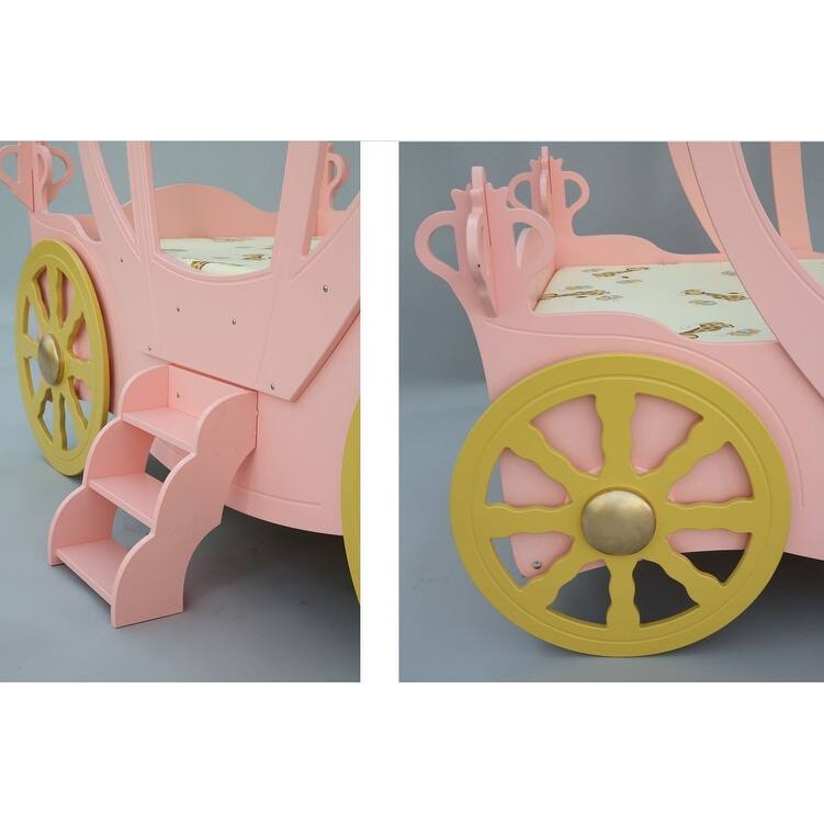 Girls Princess Carriage Car Bed - Overstock - 27586717