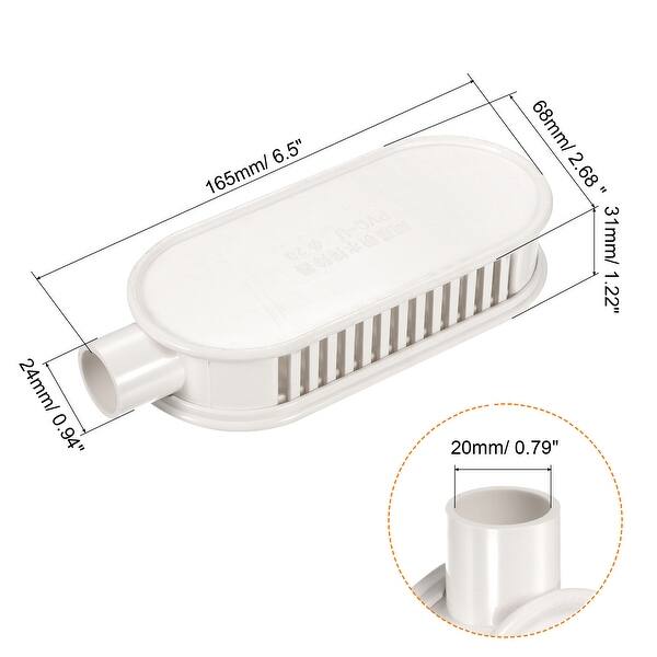 24mm OD PVC Insert Floor Strainer Secondary Drainage Processor White ...