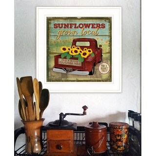 TrendyDecor4U Farmhouse "Sunflowers from the Farm" Framed Print Wall ...