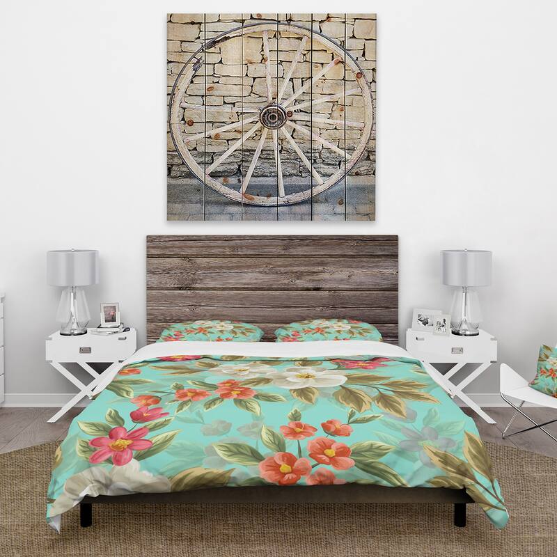 Designart 'Floral Seamless Pattern' Traditional Duvet Cover Comforter ...