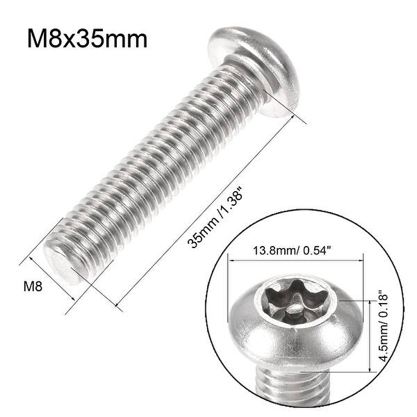 M8x35mm Torx Machine Screw 20pcs Pan Head Screws w T40 L-Type Wrench ...