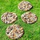 River Rock Stepping Stones, Set of 6 Round Polished for Outdoor Walkway ...
