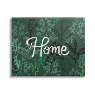 Stupell Green Botanicals Plants Home Calligraphy Cottage Design Canvas ...