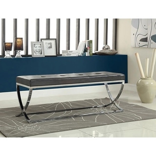 Highlands Contemporary Chrome Curve-leg Bench - Bed Bath & Beyond ...