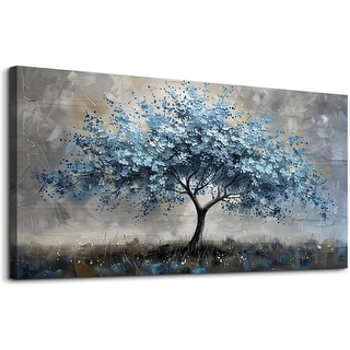 Blue Tree Landscape Wall Pictures Artwork - Bed Bath & Beyond - 42998737