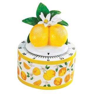 Charming Lemon Floral Easy-to-Read Kitchen Timer - 3.5 x 4.31 x 3.5 ...