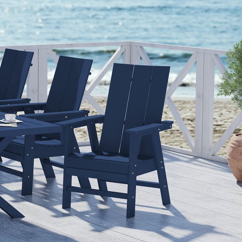 Shoreside Hdpe All Weather Outdoor Patio Adirondack Dining Chair (1PC ...