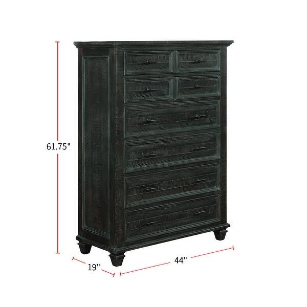 8 Drawers Chest With Metal Handles in Weathered Carbon - Bed Bath ...