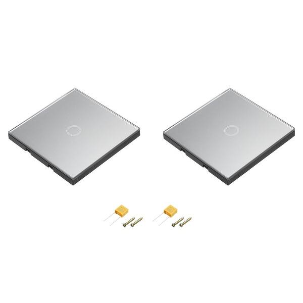 Touch Light Switch 1 Gang 1 Way Glass Panel Grey with LED Backlight 2 ...