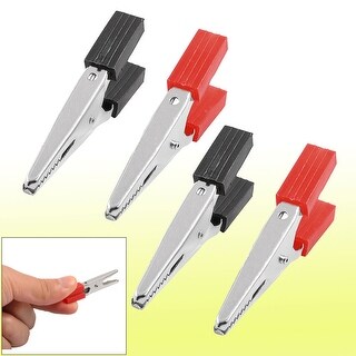 12 Pcs Plastic Handle Test Clamp Alligator Clips Clamps 50mm - Black ...