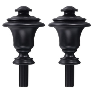 2Pcs Decorative Curtain Rod Finials Drapery Rail Head Fit 3/4" Dia Rod ...