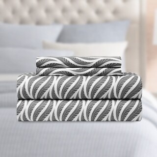 Chic Home Torrie 4 Piece Geometric leaf pattern print Sheet Set - Bed ...