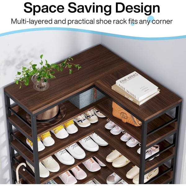 9 Tiers Corner Vertical Shoe Rack Organizer Shoe Storage Shelf for Entryway Hallway On Sale Bed Bath Beyond 39127529