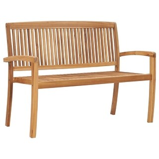 2-Seater Stacking Patio Bench 50.6" Solid Teak Wood - Bed Bath & Beyond ...