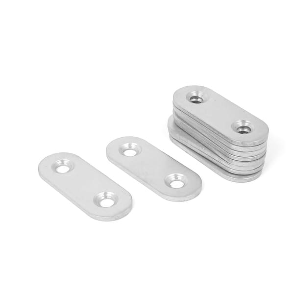 10pcs Flat Corner Brace Plate Straight Mending Repair Bracket - Silver ...